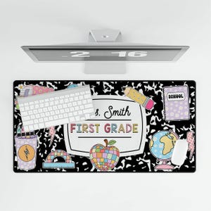 Personalized Teacher Desk Mat With Name and Grade Deskmat, Custom ...