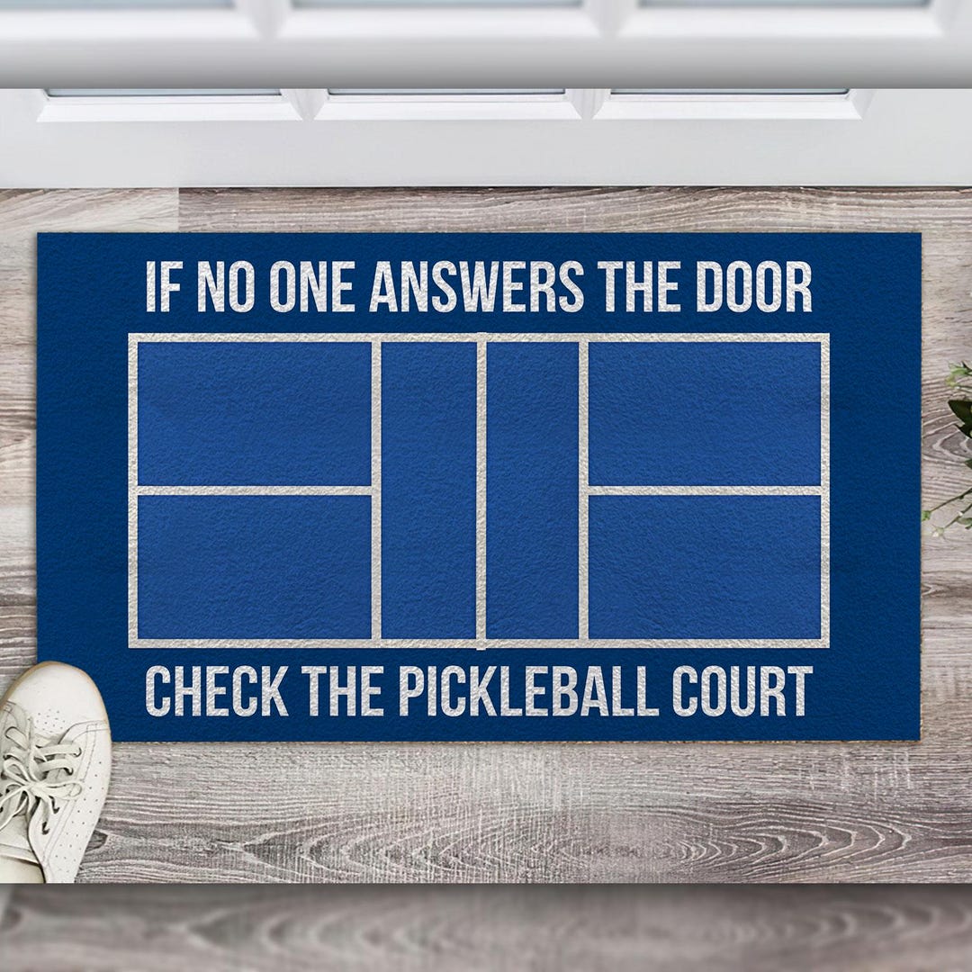 Check the Pickleball Court Doormat, Pickleball Welcome Mat, Pickleball ...