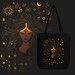 Mystic Celestial Girl Tote Bag, Mystical Sun Moon Girl Tote Sack ...