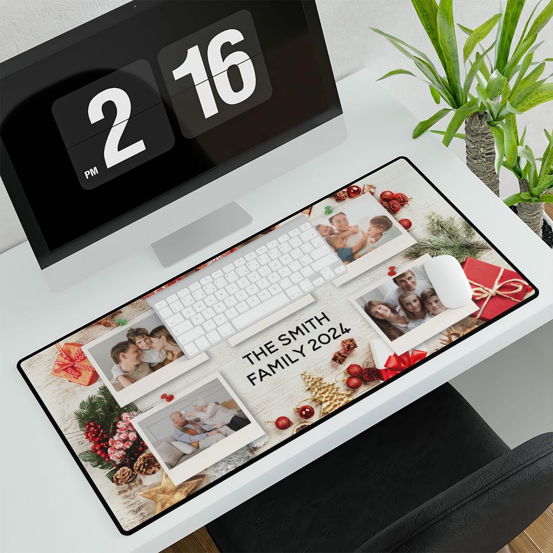 Family Custom Photo Deskmat, Personalized Family Desk Mat, Custom Photo ...