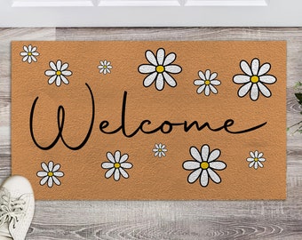 Daisy Doormat, Spring Doormat, Spring Decor, Personalized Doormat ...