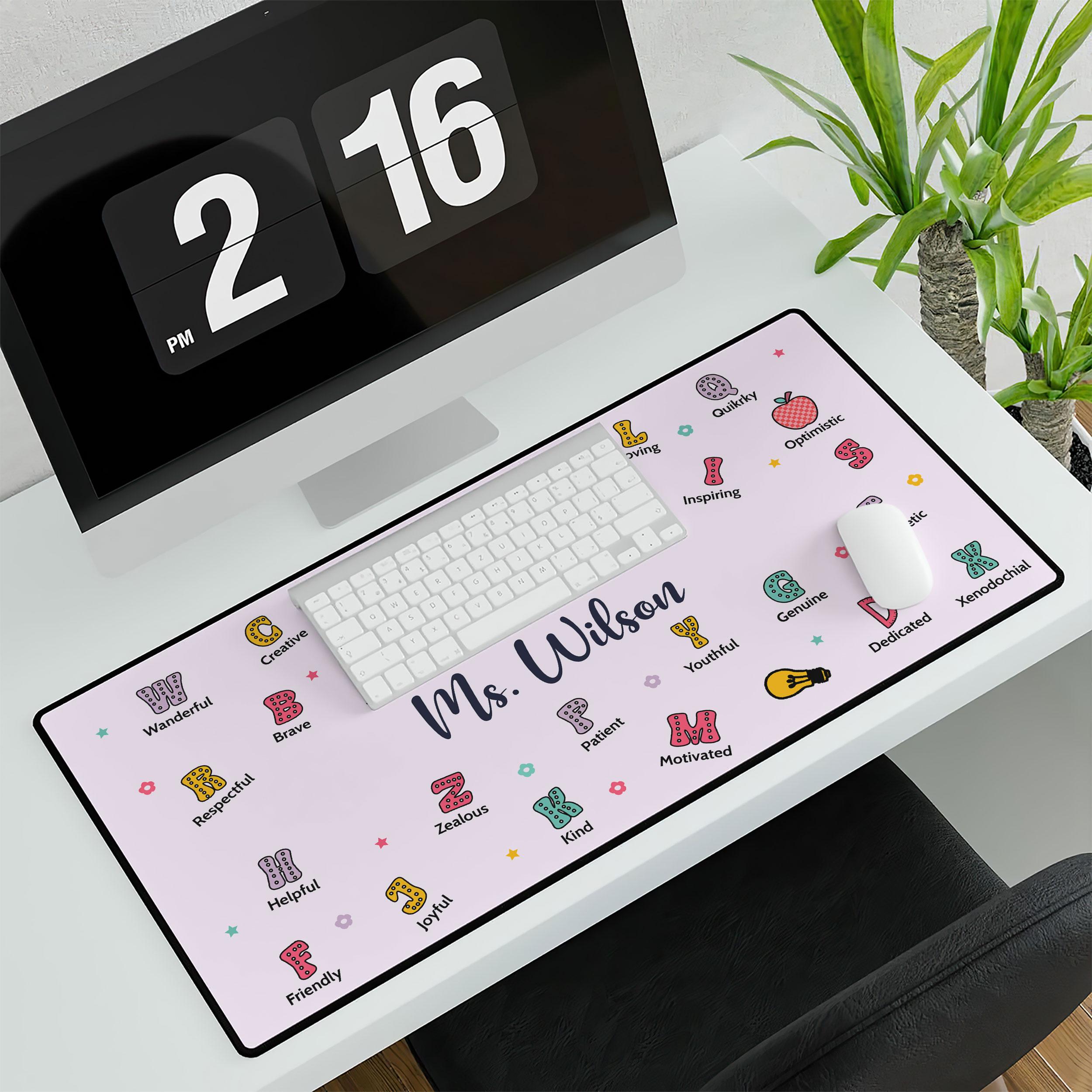 You Are A Teacher Alphabet Style Deskmat, Personalized Teacher Name ...