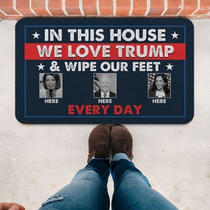In This House We Love Trump Doormat, Trump 2024 Printed Polyester ...