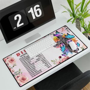 Bible Emergency Numbers Deskmat, Faith Gift, Christian Mouse Pad ...