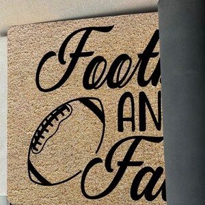 Football & Fall Doormat, Football Season Welcome Mat, Fall Football ...