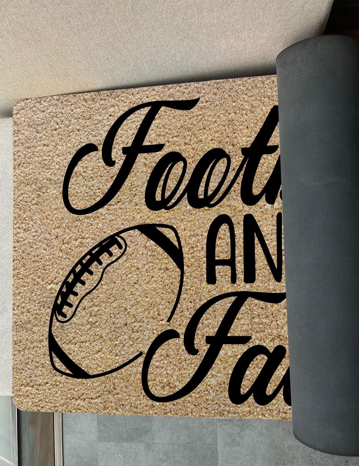 Football & Fall Doormat, Football Season Welcome Mat, Fall Football ...