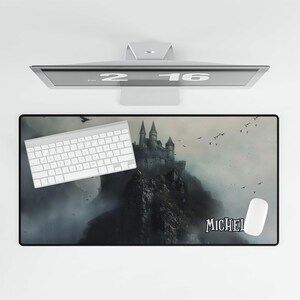 Gothic Castle Deskmat, Halloween Personalized Mouse Pad, Halloween Desk ...