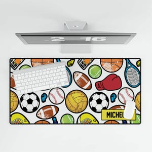 Sports Lovers Deskmat, Personalized Sport Mouse Pad, Custom Sports Fan ...