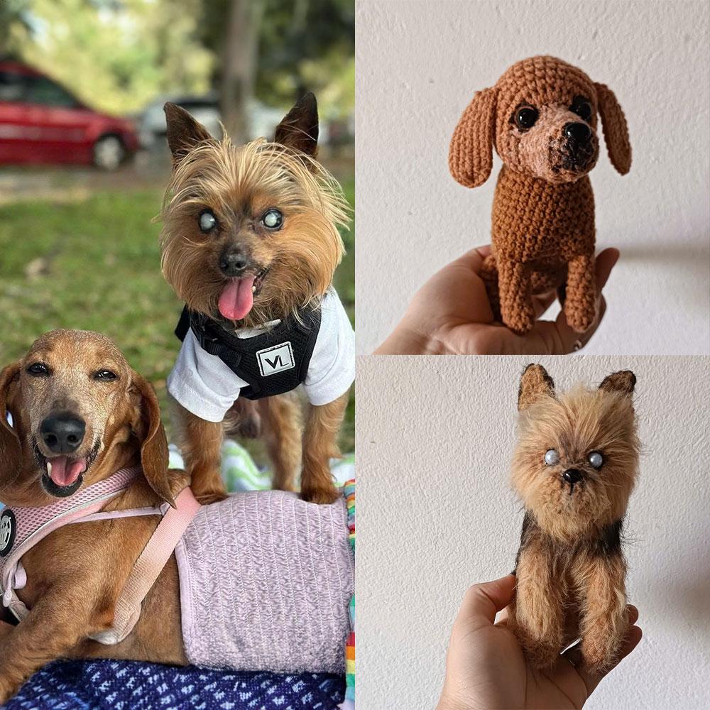 Custom Yorkie Crochet Dog – Handmade Yorkshire Terrier Plush ...