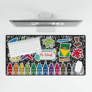 Teacher Note Book Deskmat, Personalized Teacher Mouse Pad, Custom Name ...