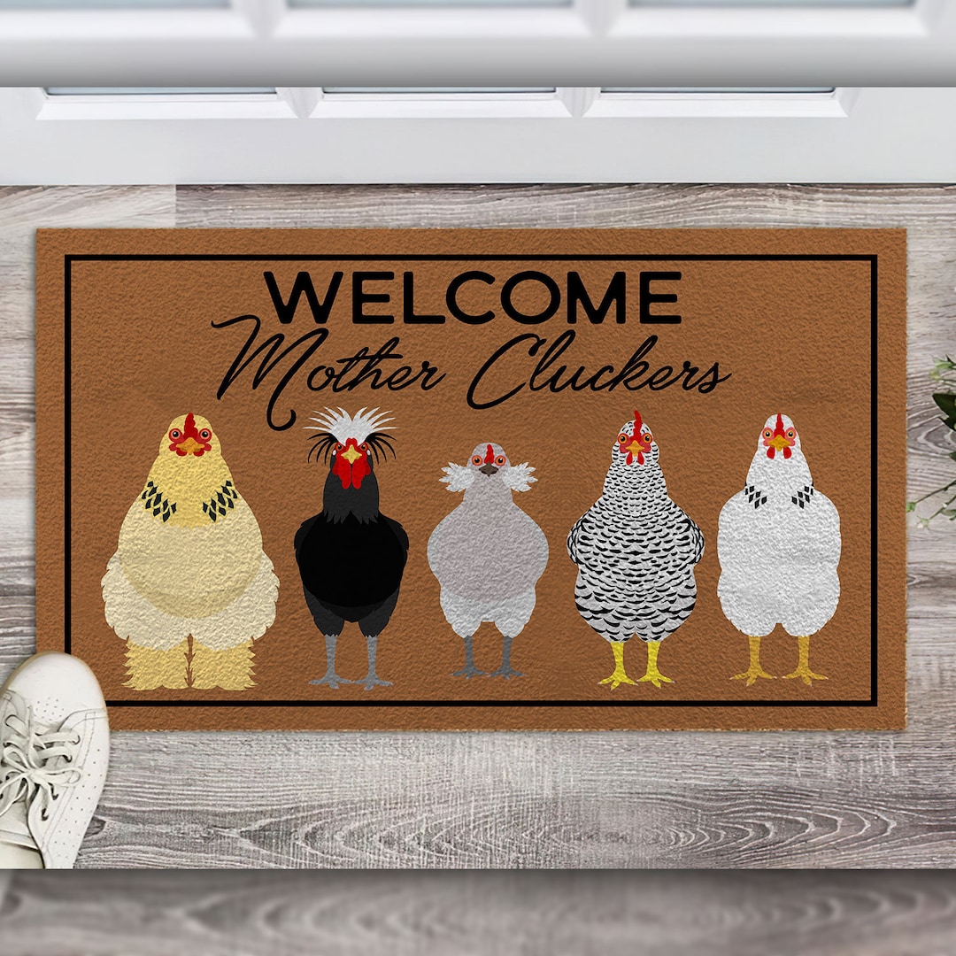 Welcome Mother Cluckers Printed Polyester Doormat, Mother's Day Gift ...