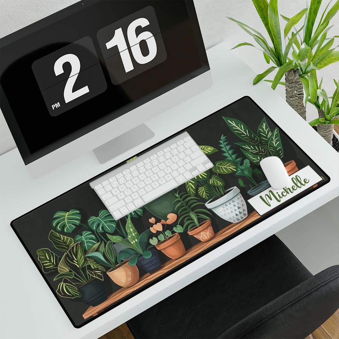 Plant Deskmat, Personalized Plant Mouse Pad, Botanical Mouse Pad, Plant ...