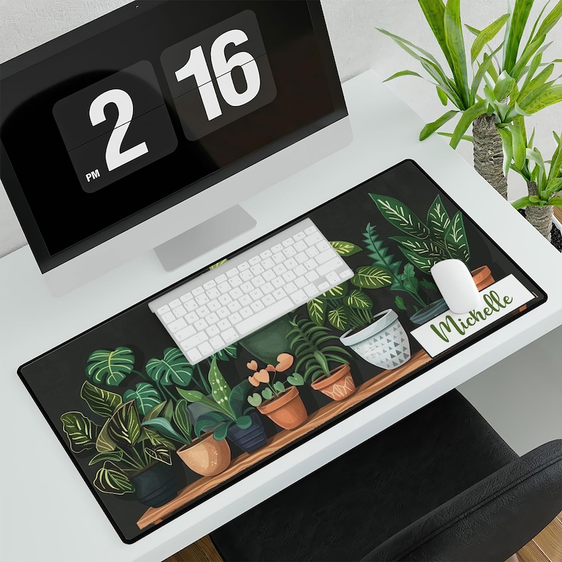 Plant Deskmat, Personalized Plant Mouse Pad, Botanical Mouse Pad, Plant ...