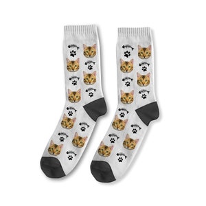 Custom Cat Socks, Personalized Pet Photo Socks, Cat Lover Gift, Funny ...