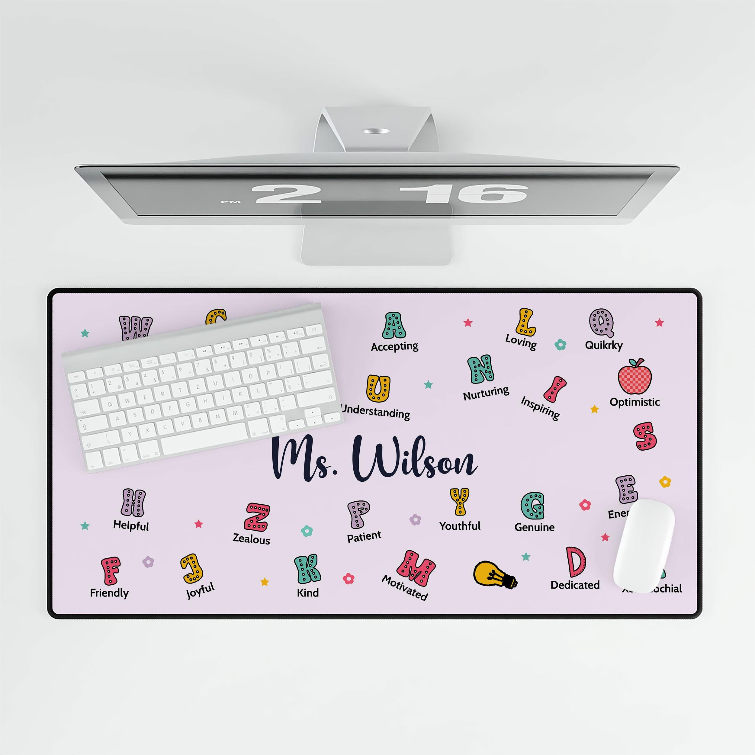 You Are A Teacher Alphabet Style Deskmat, Personalized Teacher Name ...