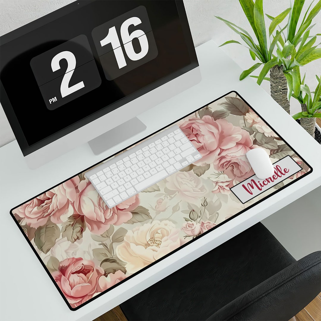Vintage Roses Gaming Mouse Pad, Personalized Mousepad for Flower Lovers ...