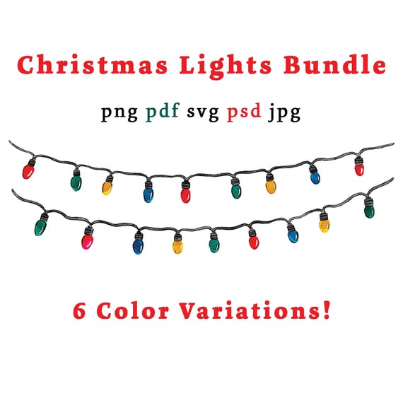 Christmas Lights Png Bundle Digital Download Christmas - Etsy