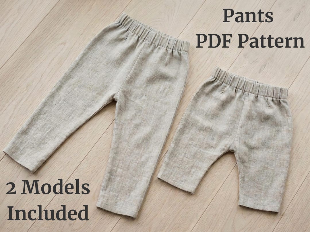 Kids Pants Sewing Pattern PDF, Baby & Toddler Pants, Elastic Waist, A4 ...