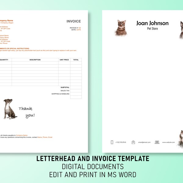 Business Letterhead Word - Etsy