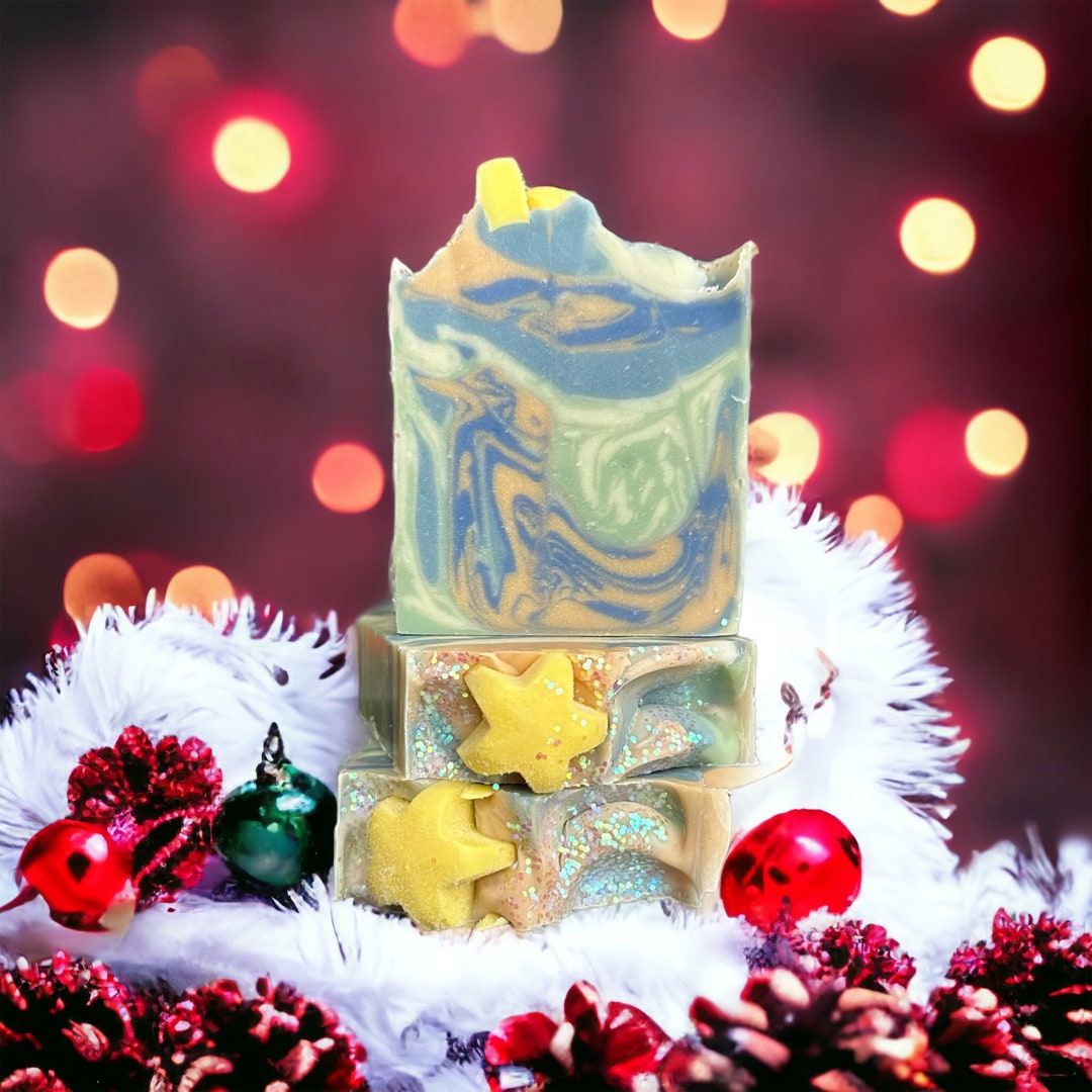 Winter Woods Cold Process Frosted Soap, Holiday Soap Bar, Handmade ...