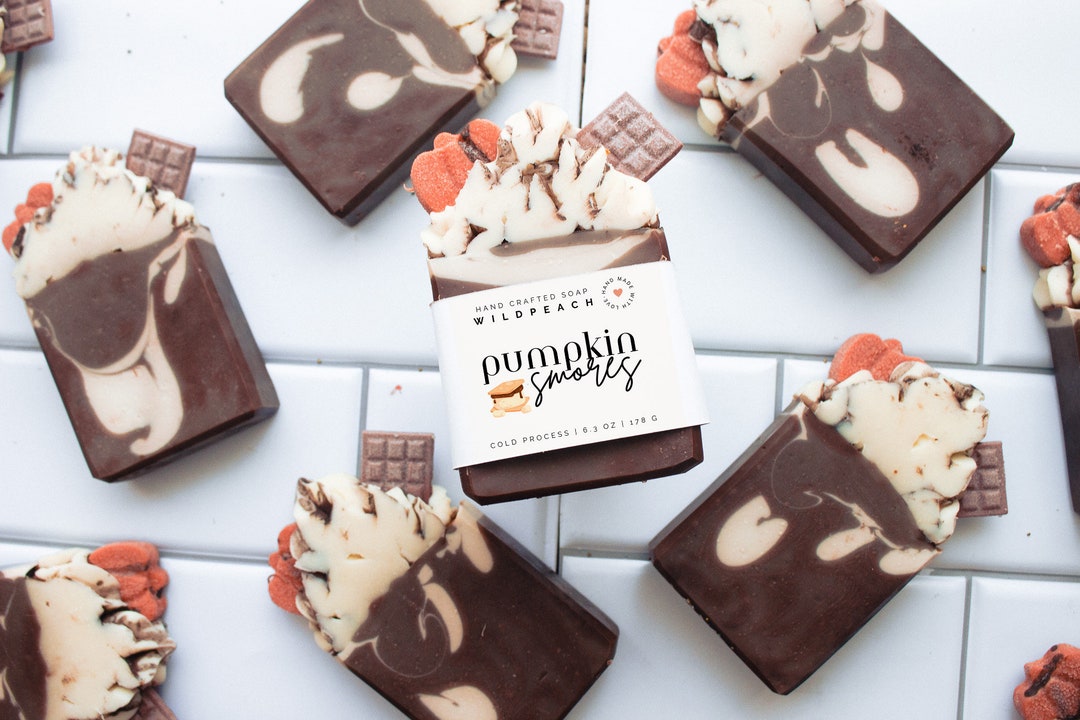 Cold Process Artisan Soap, Pumpkin Smores Soap Bar, Handmade Small ...