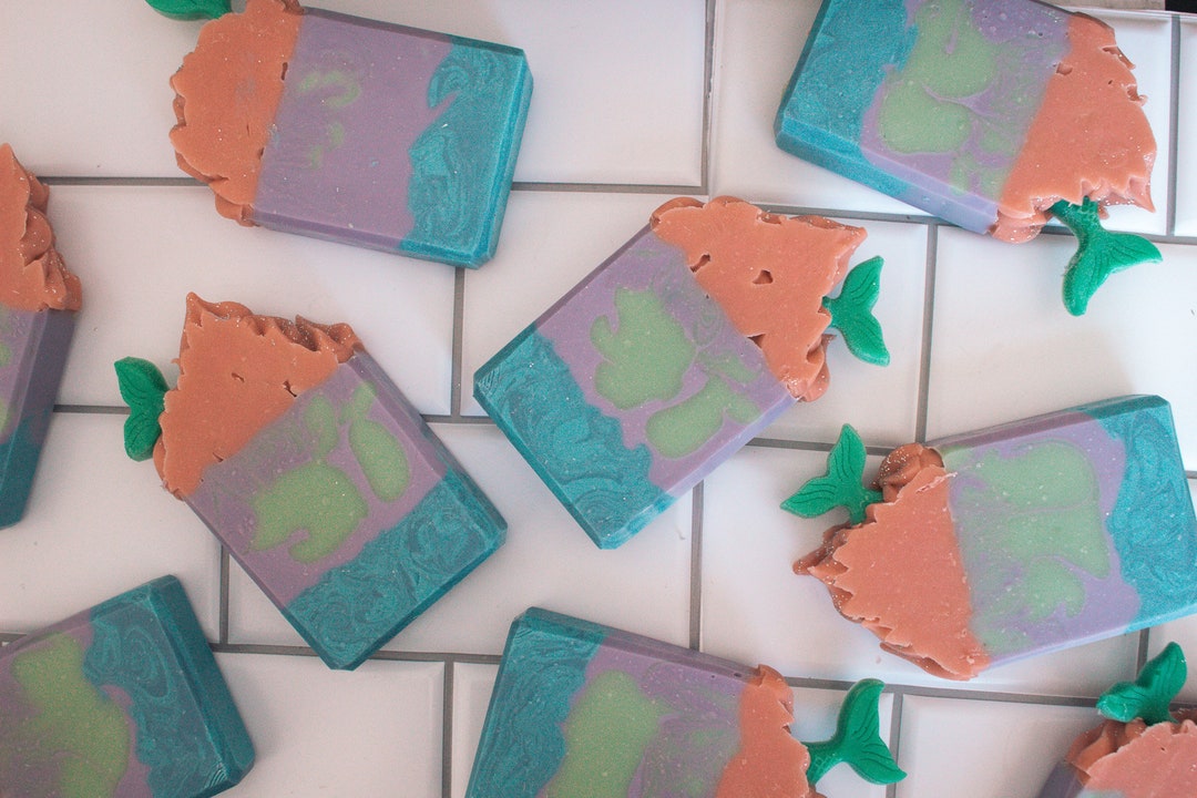 Mermaid Dreams Cold Process Frosted Soap, Fresh Scented Soap Bar With ...