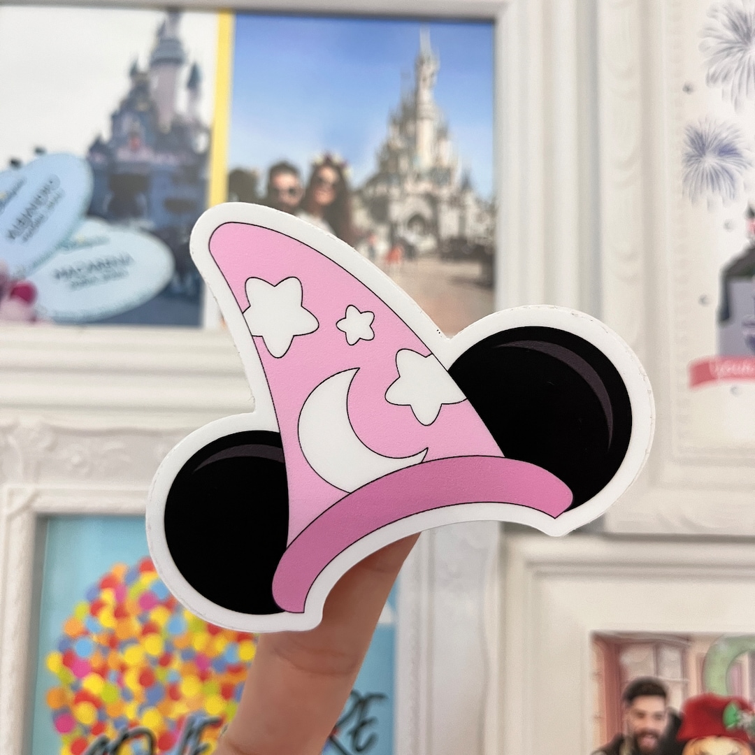 Pink Hat With Ears Mickey Mouse Disney Park Sticker - Etsy