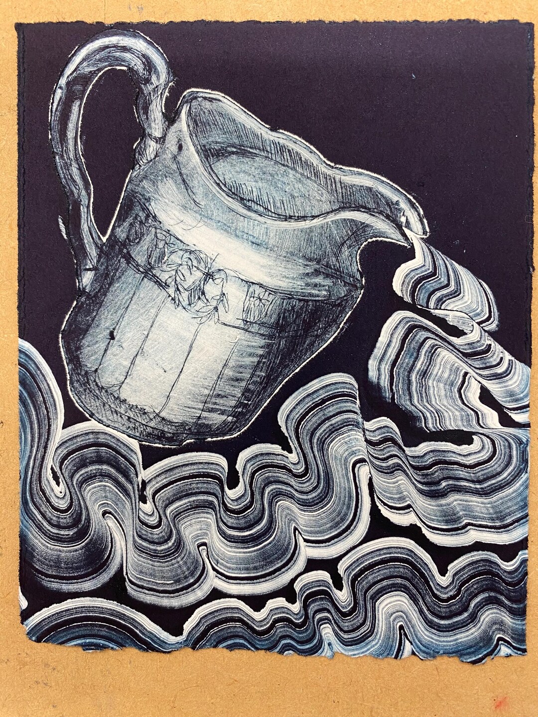 Endless Pour is a Tetra Pak Etching With Monoprint. - Etsy UK