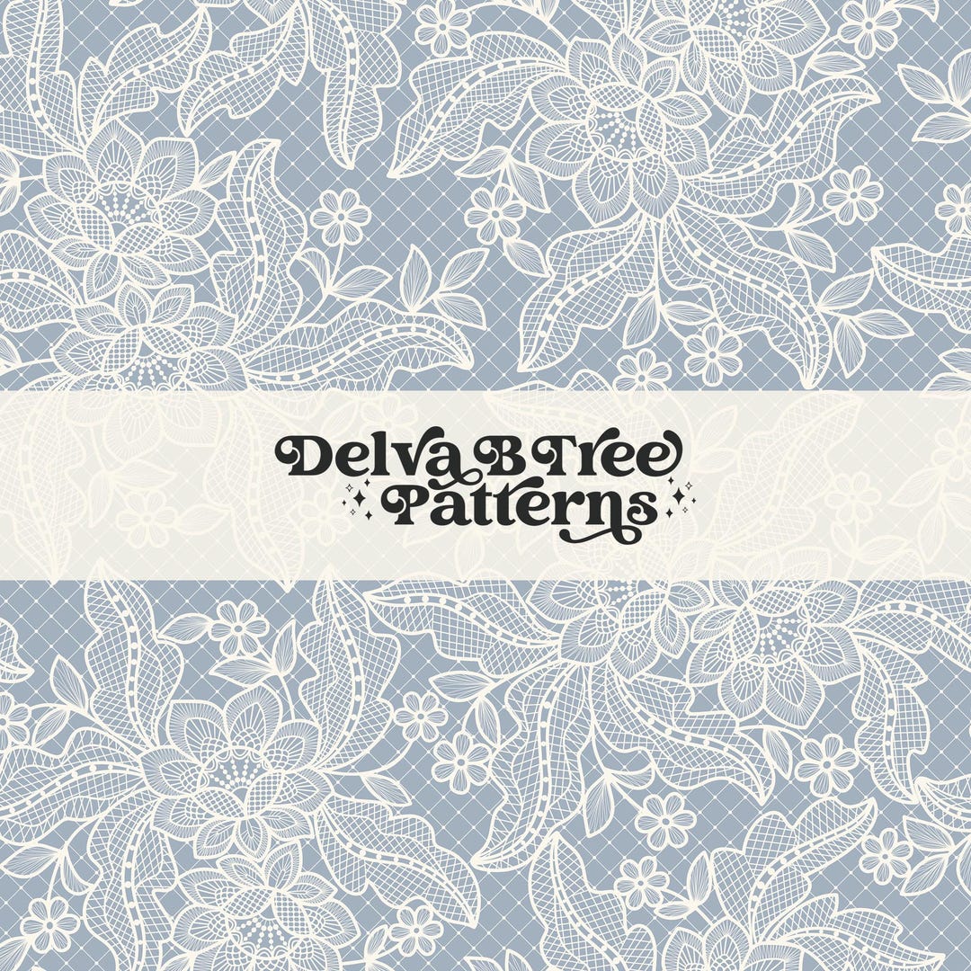 Cadet Blue Coquette Flower Lace Seamless Pattern, Grannycore Faux ...