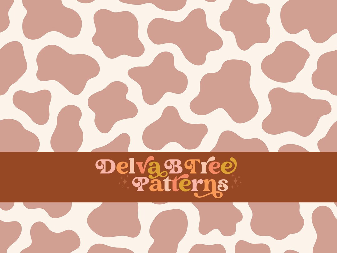 Dusty Rose Cow Print Seamless File, Minimal Cow Hide Seamless Pattern ...