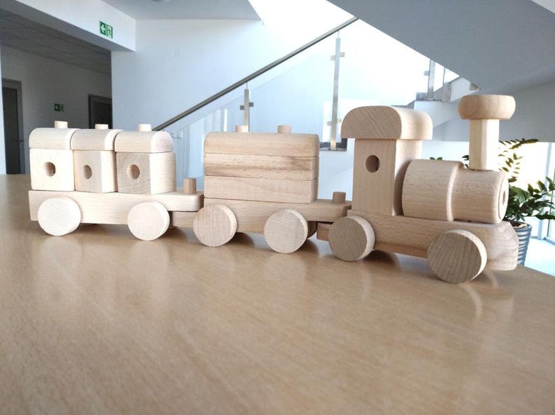Handmade Wooden Toy Train Wooden Train Set With Wagon Wooden - Etsy