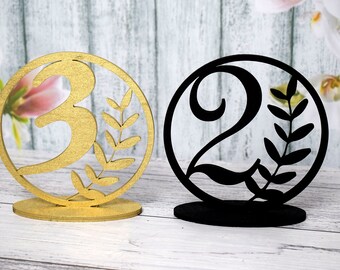 Gold Table Numbers .table Number. Table Numbers With Base. - Etsy