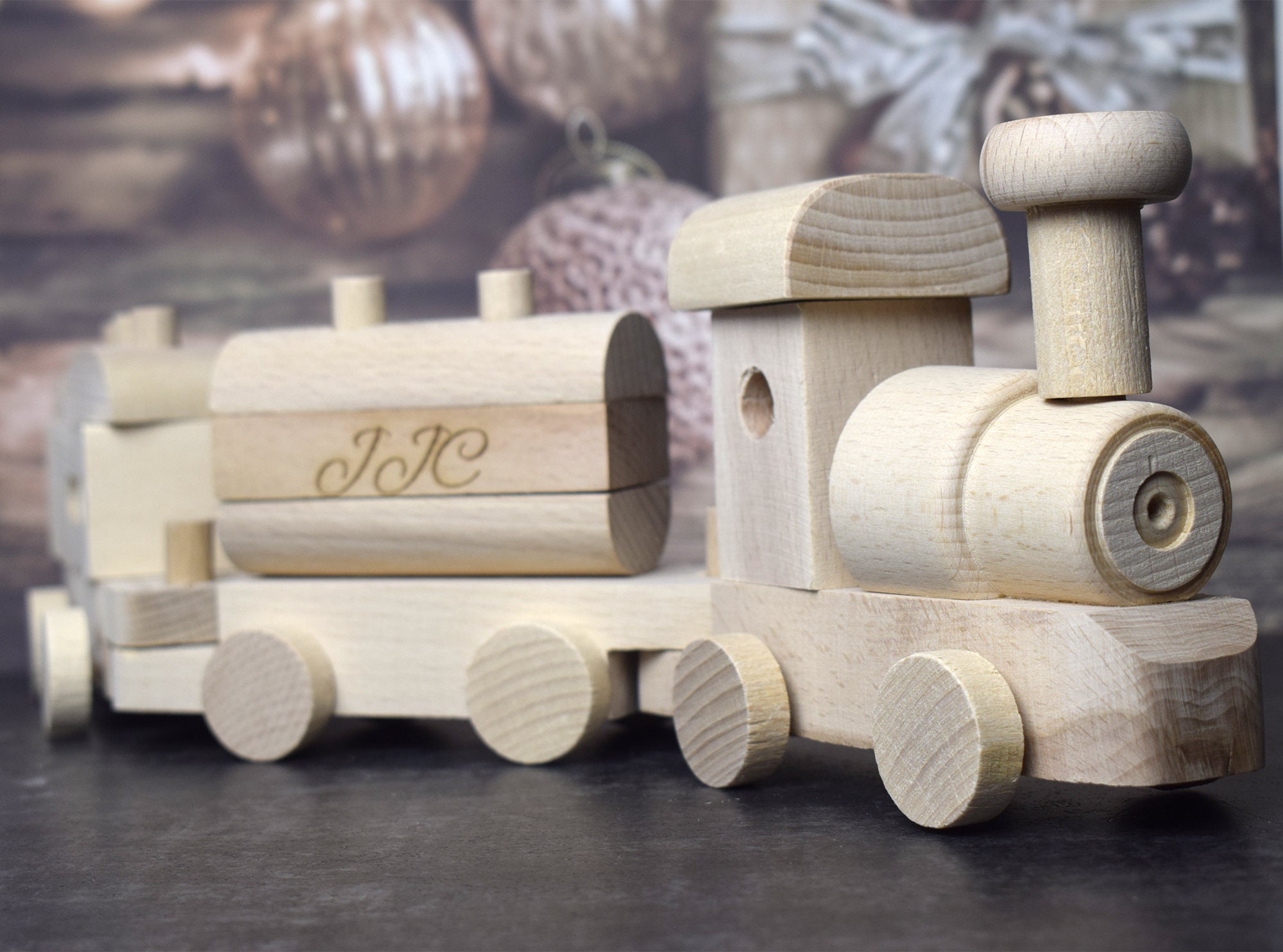 Handmade Wooden Toy Train, Wooden Train Set With Wagon, Wooden Train ...