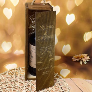 Wedding Wine Box Gift for Couple Wooden Wine Box Wedding - Etsy