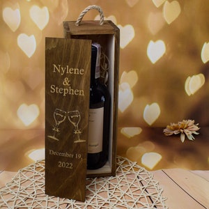 Wedding Wine Box Gift for Couple Wooden Wine Box Wedding - Etsy