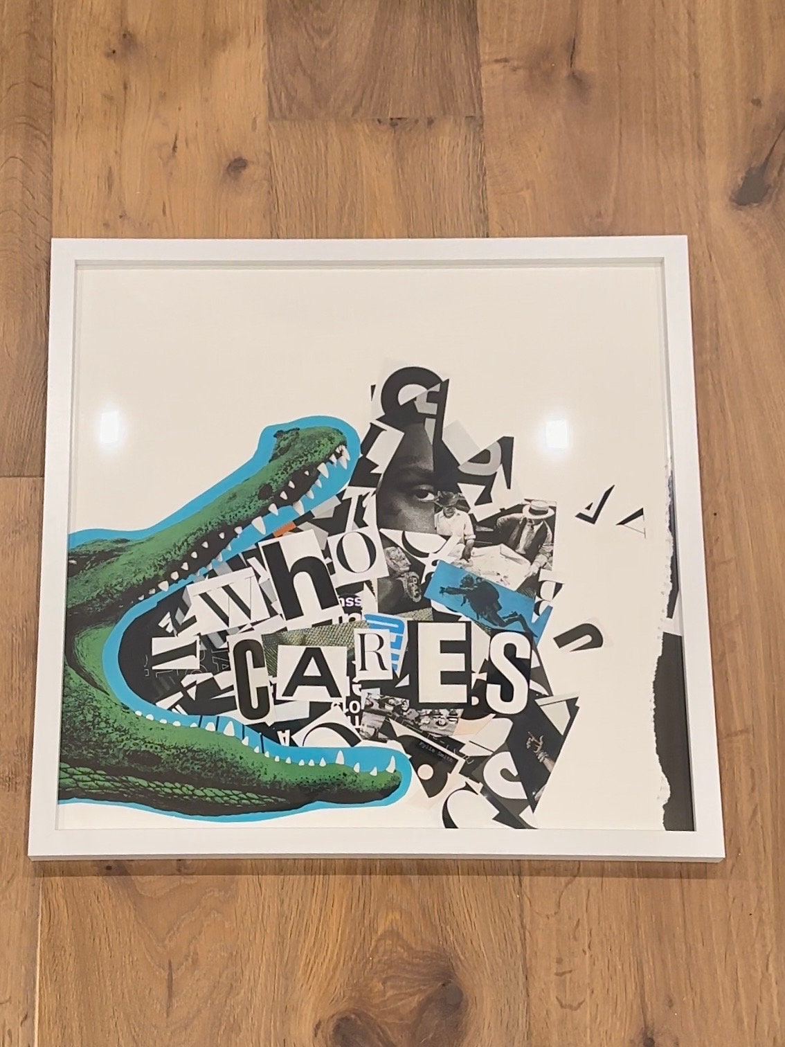 Alligator Black and White Collage Art Print | Original Analog Art ...