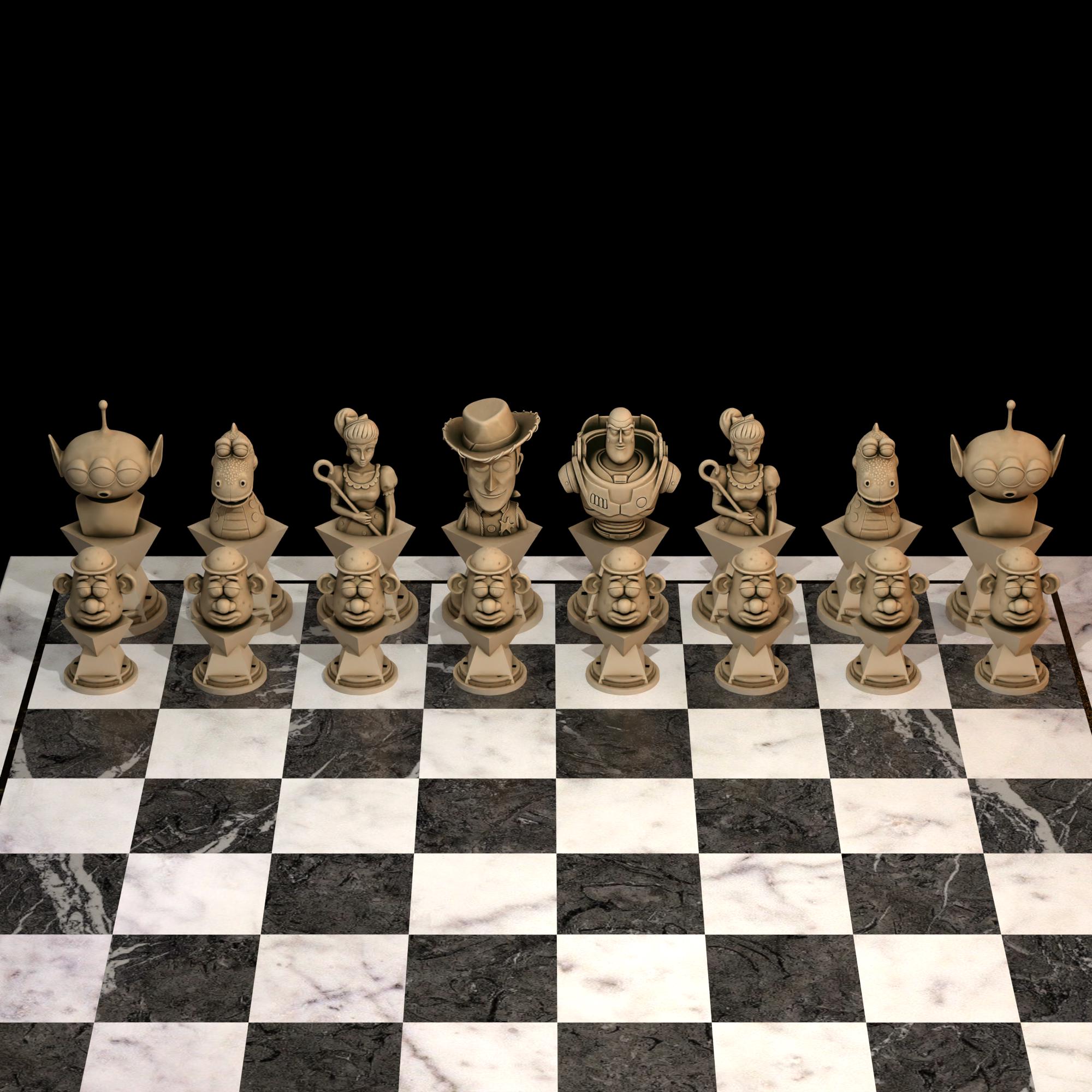 3D Toy Stor Figure Chess Set, Fan Art STL File (digital Download) - Etsy