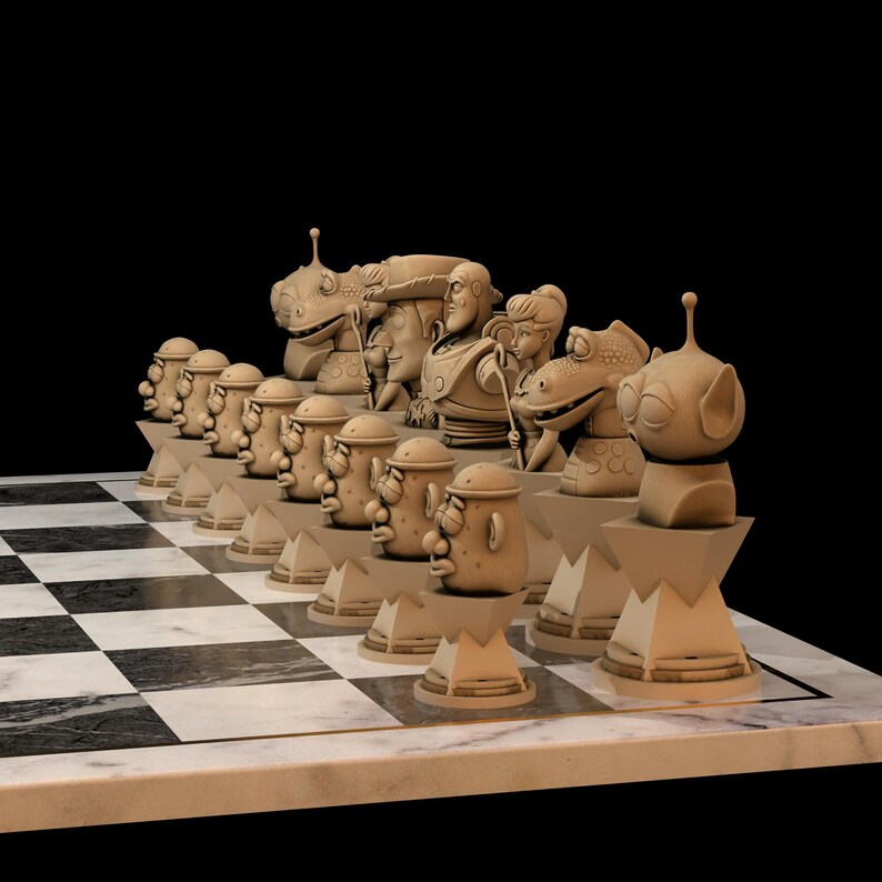 3D Toy Stor Figure Chess Set, Fan Art STL File (digital Download) - Etsy