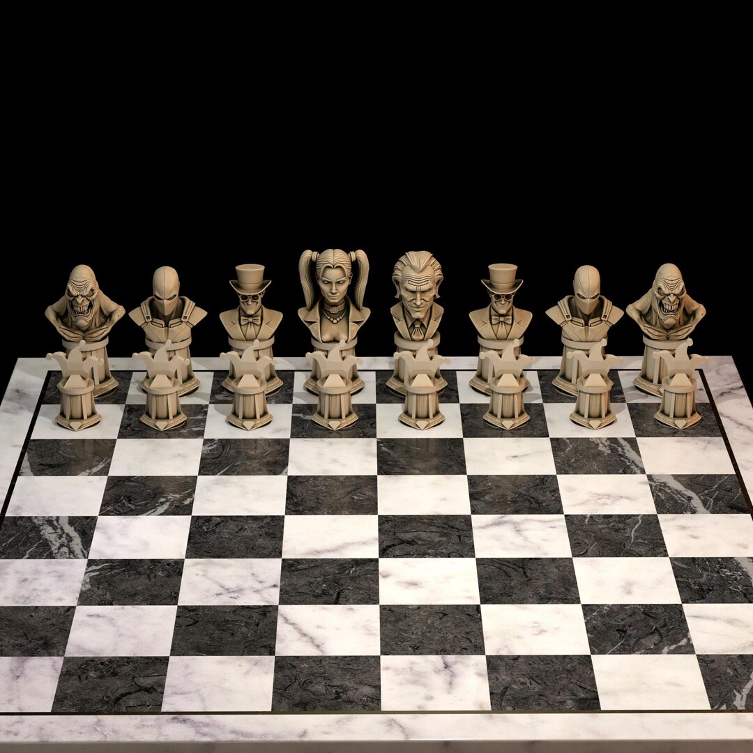 3D File Superhero Joker Figure Chess Set, Fan Art STL File (digital ...