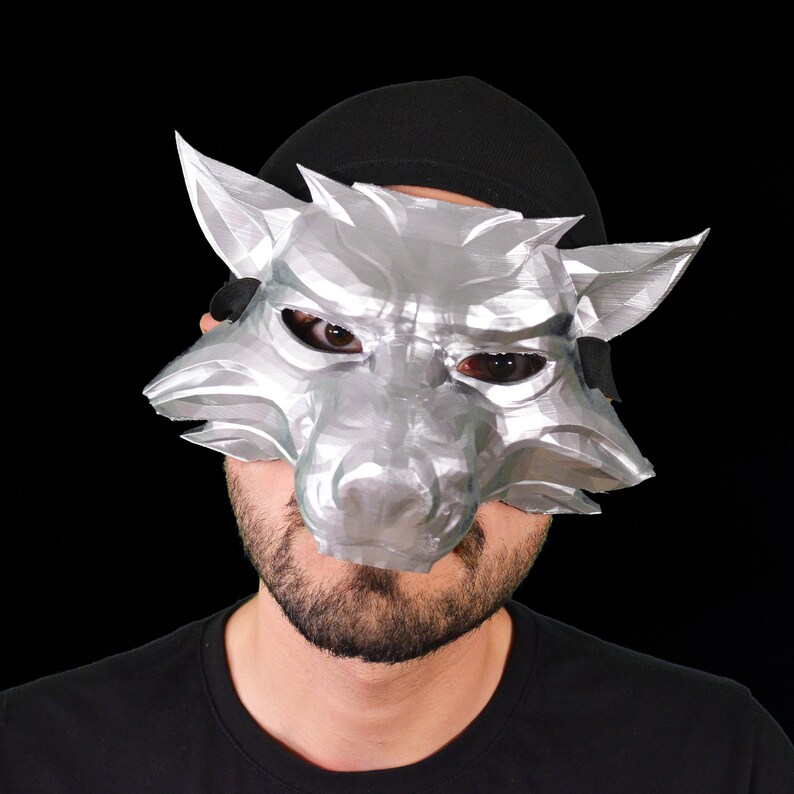 Animal Wolf Mask Cosplay Face Adjustable Rubber - Etsy