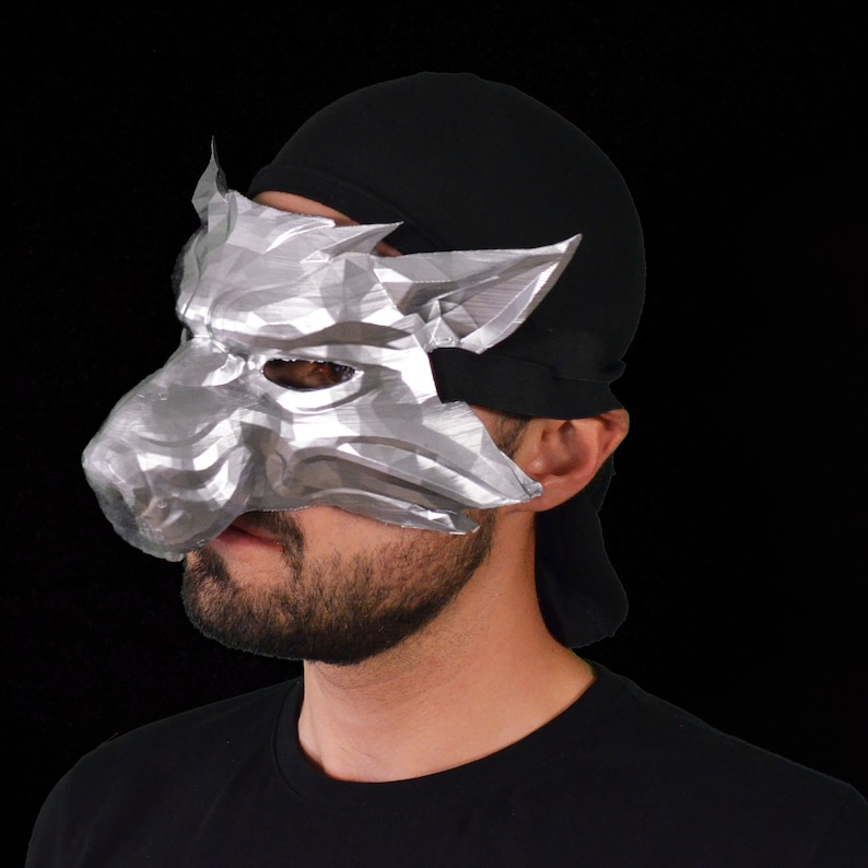 Animal Wolf Mask Cosplay Face Adjustable Rubber - Etsy