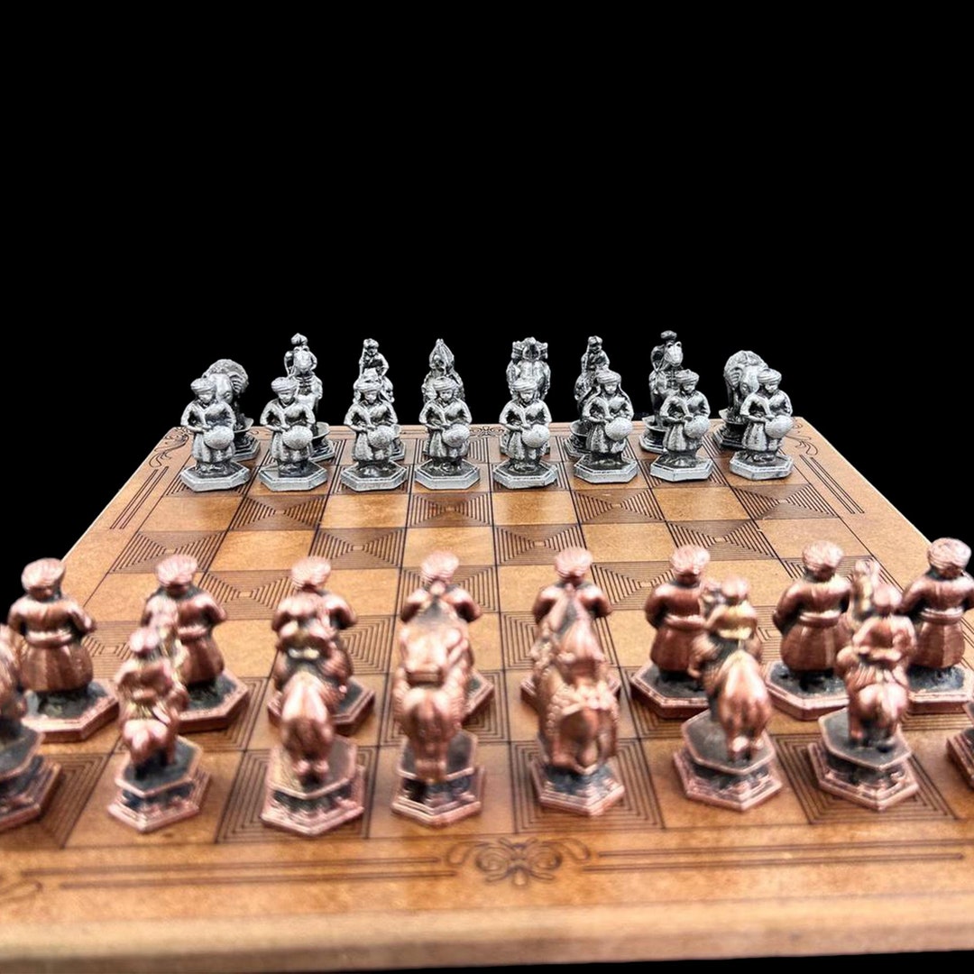 Metal Indian Chess Set - Metal Pieces, Authentic Design | Color Variant ...