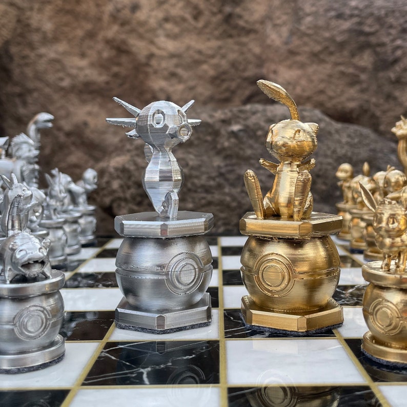 Pokemon Chess Set With Chessboard-pokemon Characters Chess - Etsy