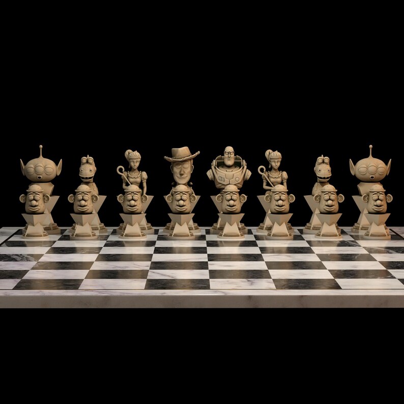 3D Toy Stor Figure Chess Set, Fan Art STL File (digital Download) - Etsy