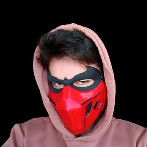 Red Mask Hood Mask Handmade Hood Mask Character Mask | Customizable ...