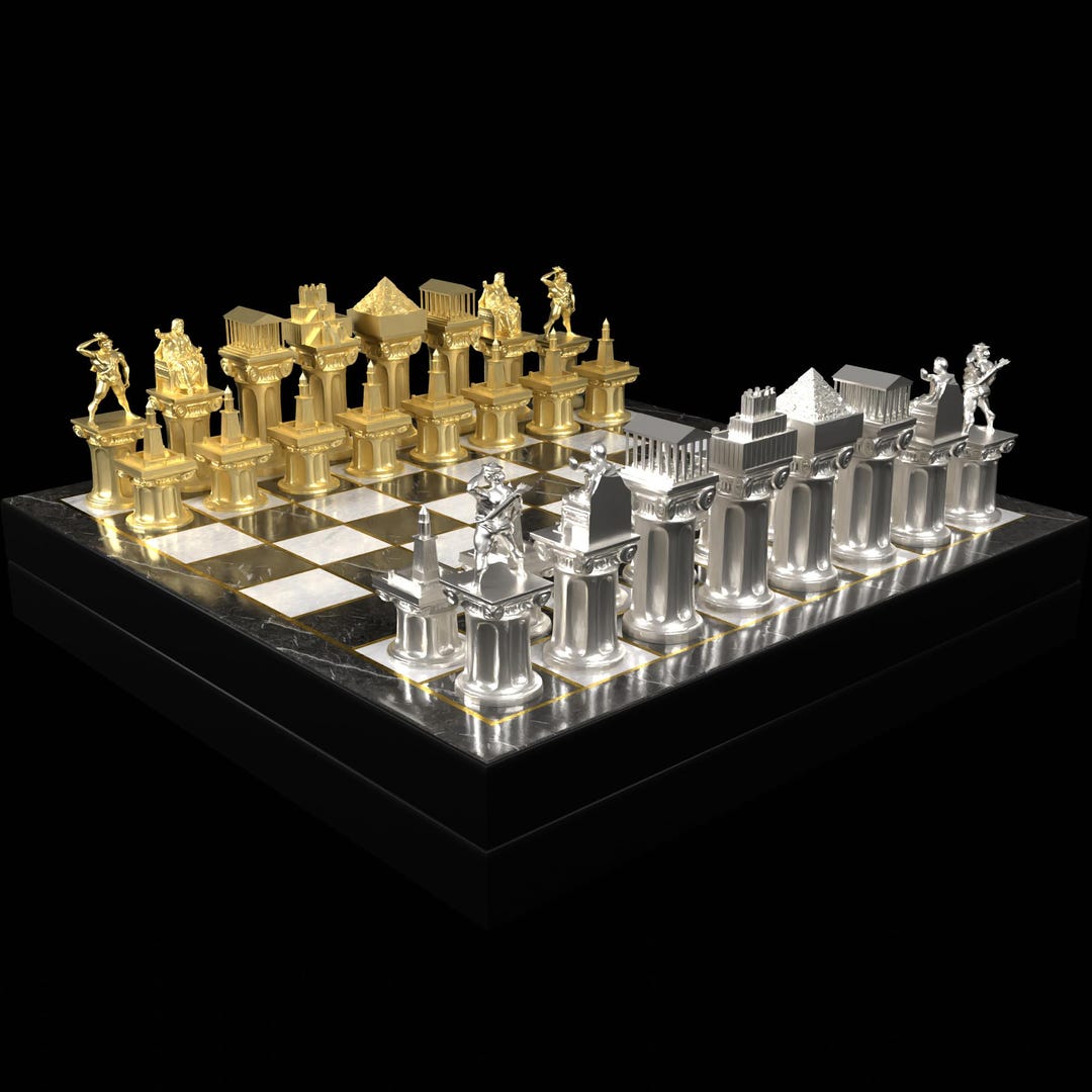 7 Wonders of the World Chess Set: the Most Decor, Marble Board - Etsy