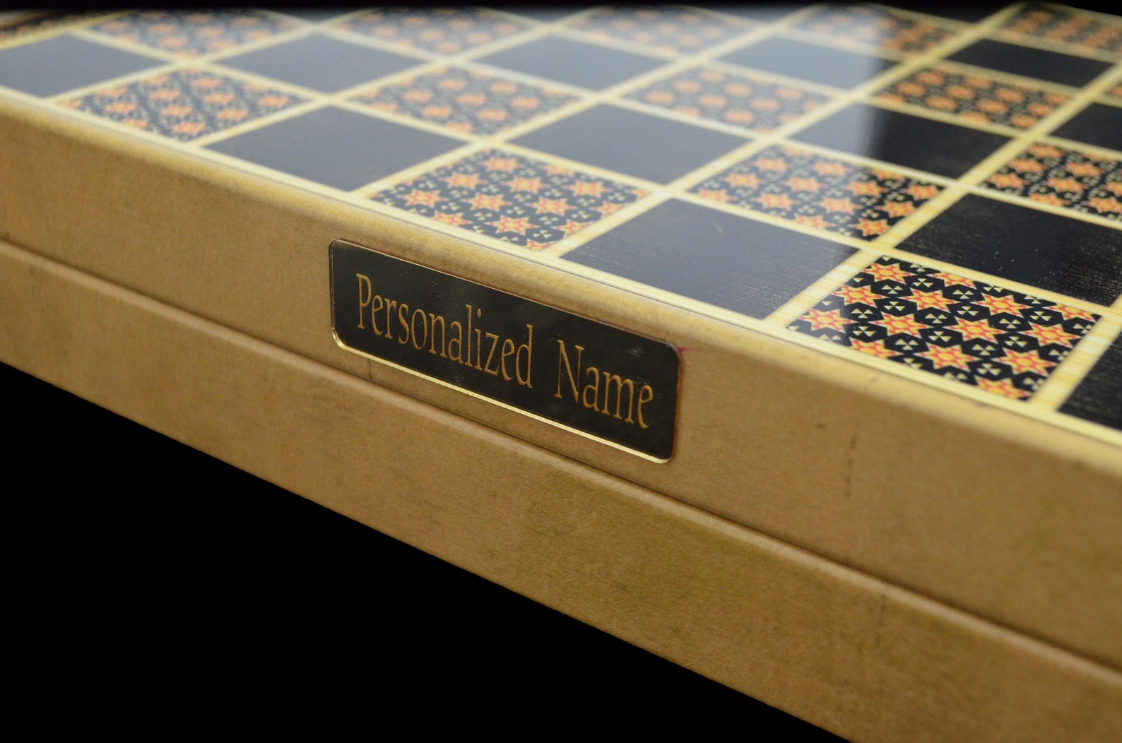 Premium Metal English Chess Set With Chessboard Personalized Name Plate ...