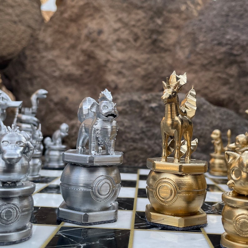 Pokemon Chess Set With Chessboard-pokemon Characters Chess - Etsy
