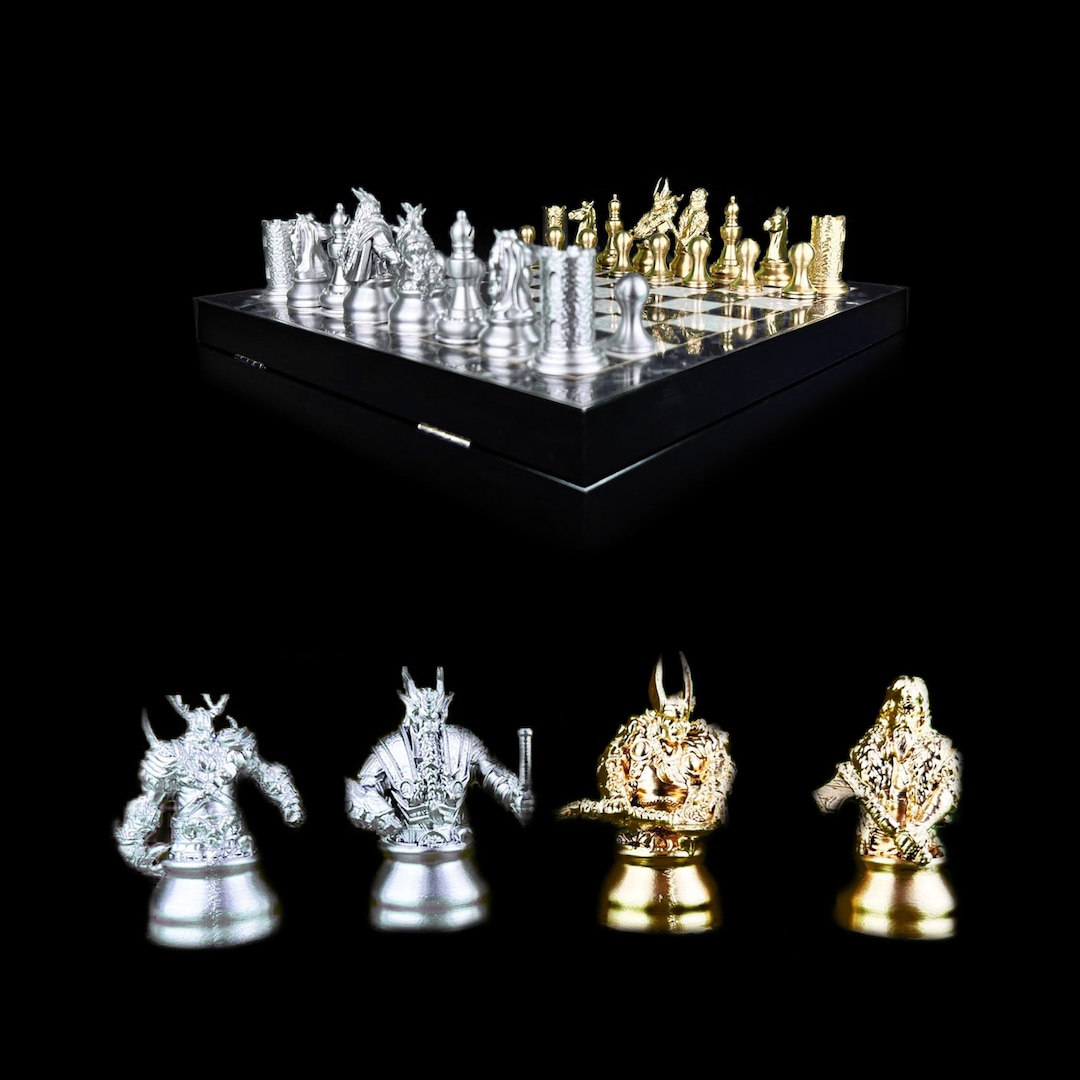 Viking Warrior Chess Set With Chessboard Scandinavian Figure Chess Set ...