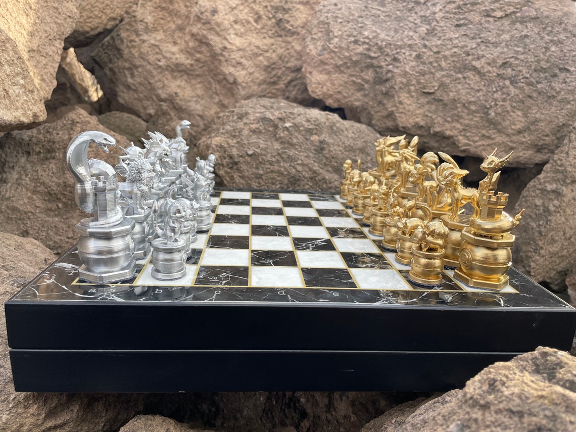Pokemon Chess Set With Chessboard Pokemon Characters Chess | Etsy